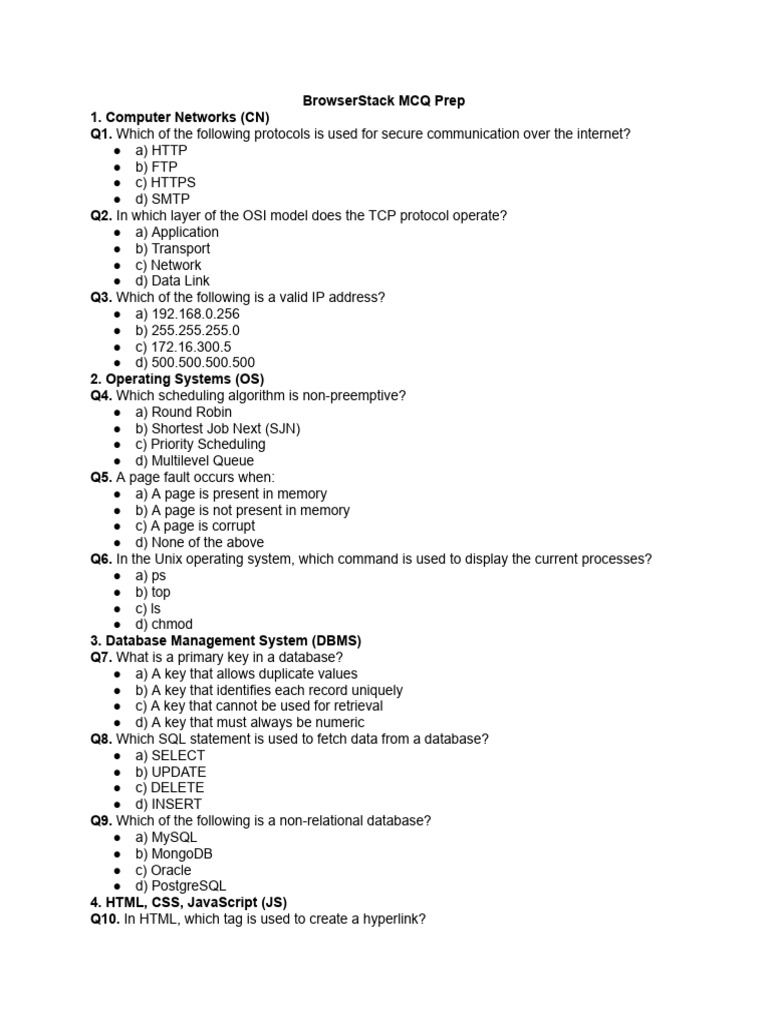 Core_Subject_MCQ | PDF