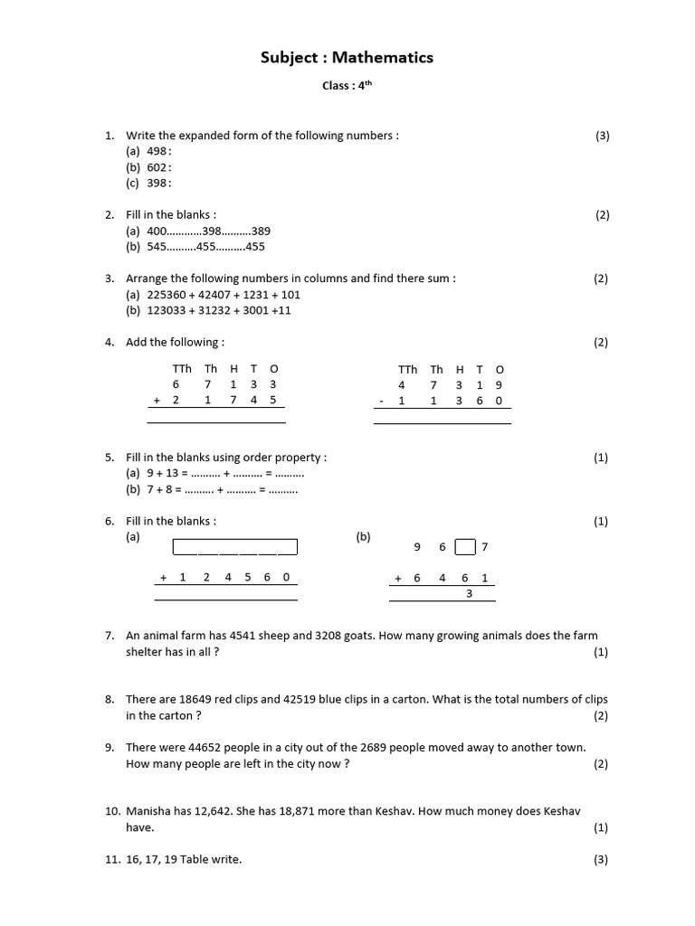 Math 4th | PDF