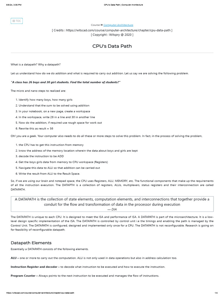 CPU's Data Path _ Computer Architecture | PDF CPU's Data Path _ Computer Architecture | PDF