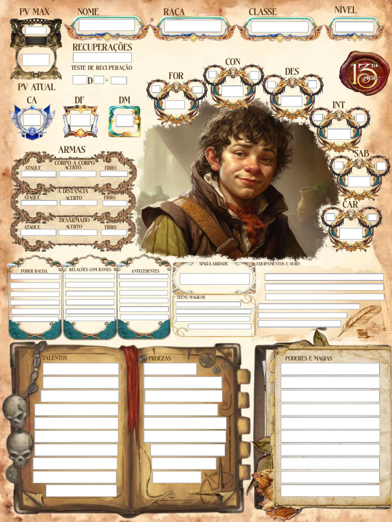 13 Era BR Ficha Halfling Editavel | PDF