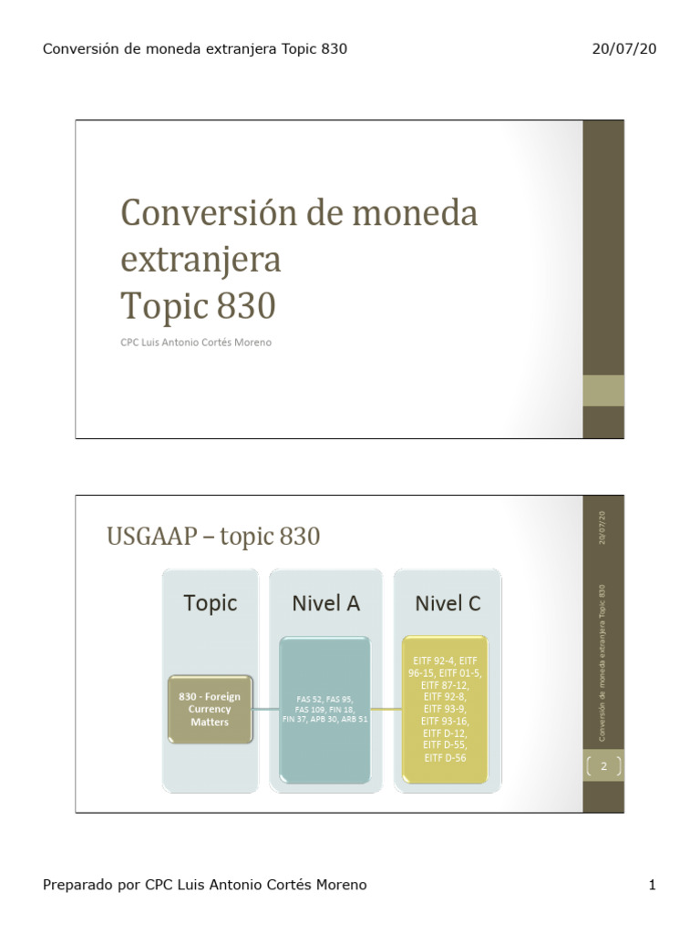 Topic 830 | PDF | Finance & Money Management