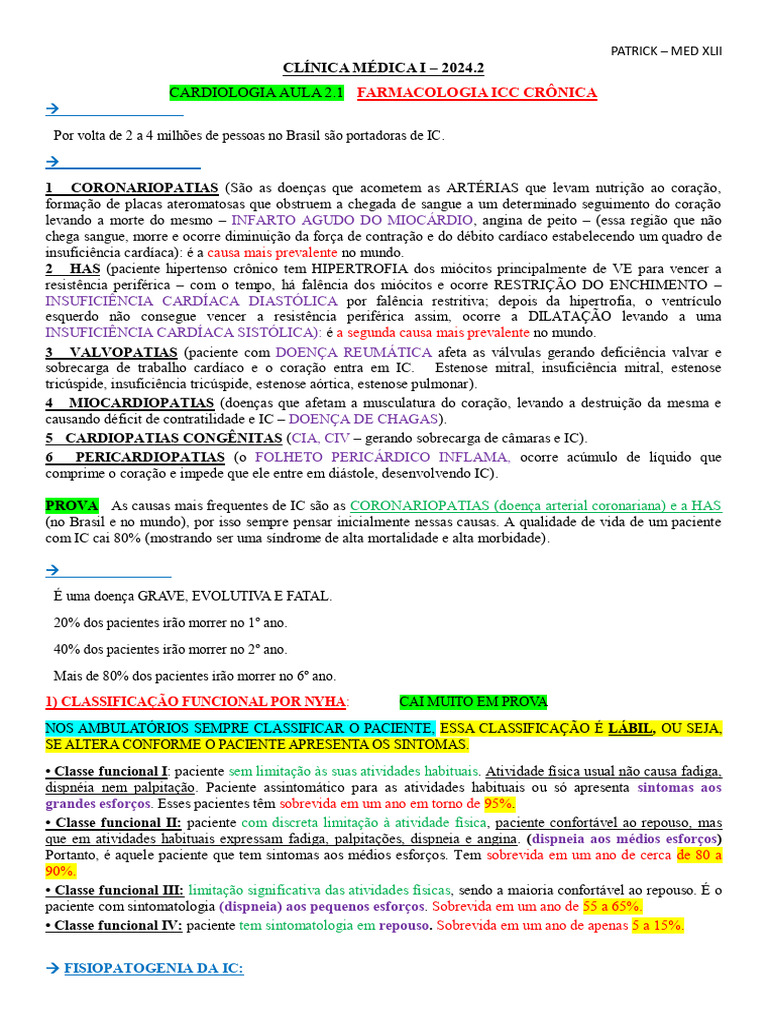 AULA 2.1 - FARMACOLOGIA ICC | PDF