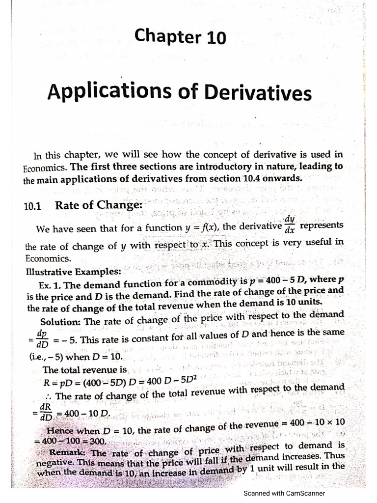 Application of Derivatives | PDF