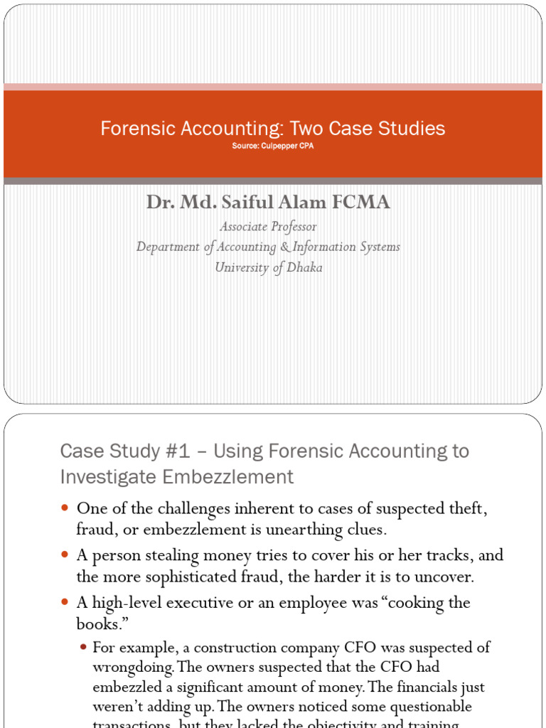Case Studies On Forensic Acc - National University | PDF