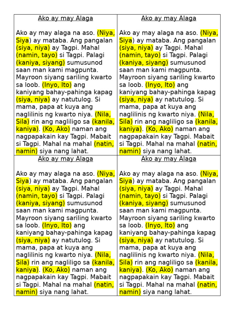 Panghalip Activity | PDF