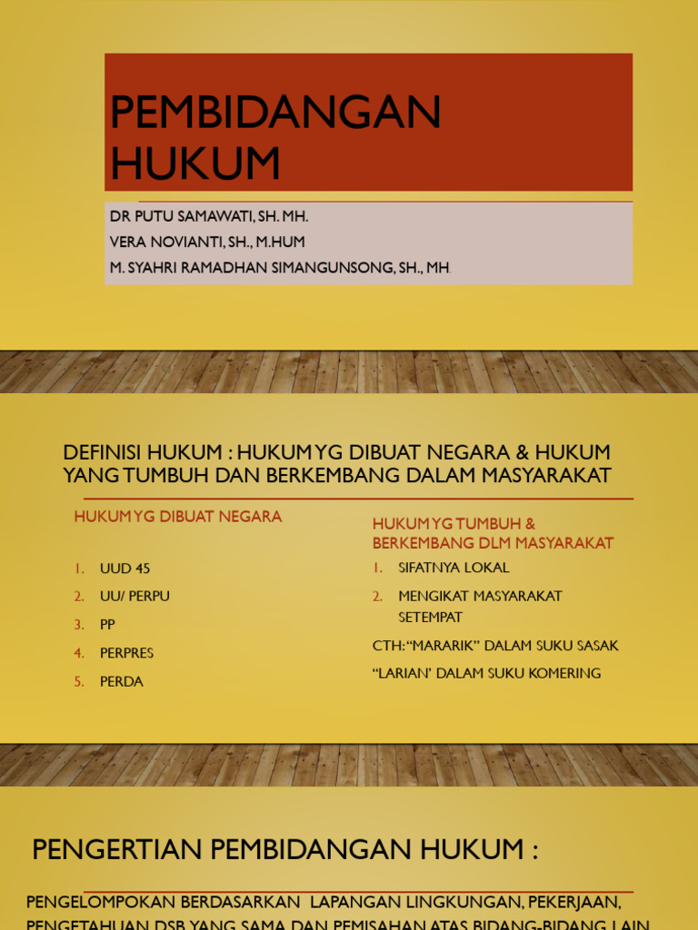 Pembidangan Hukum: Definisi dan Klasifikasi | PDF | Politik | Hukum