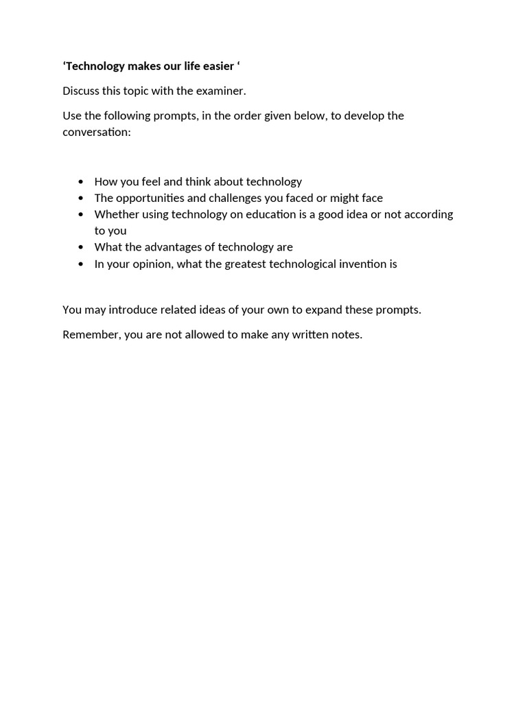 Speaking Cards For IGCSE Students 1 | PDF