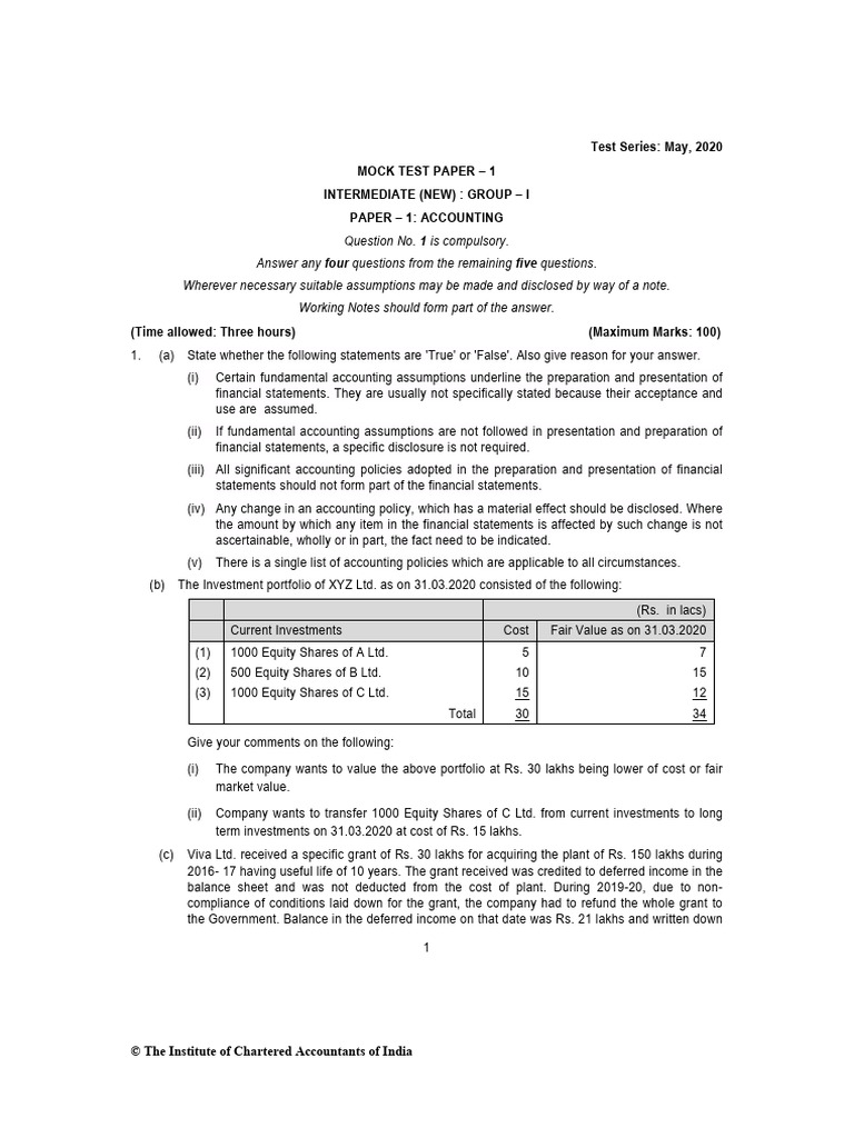 AccountsNew Q MTP1 May 2020 | PDF