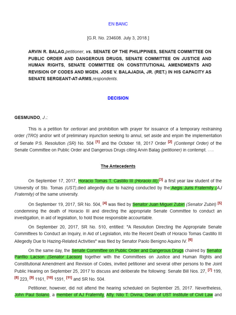Balag v. Senate of The Philippines | PDF
