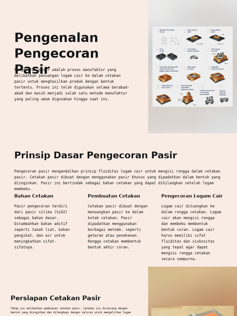 Sand Casting (Penuangan Dengan Cetakan Pasir) | PDF