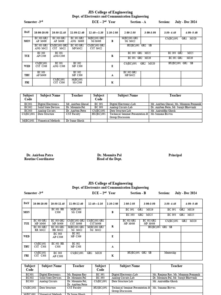 Routine July Dec 2024 08092024 Pdf
