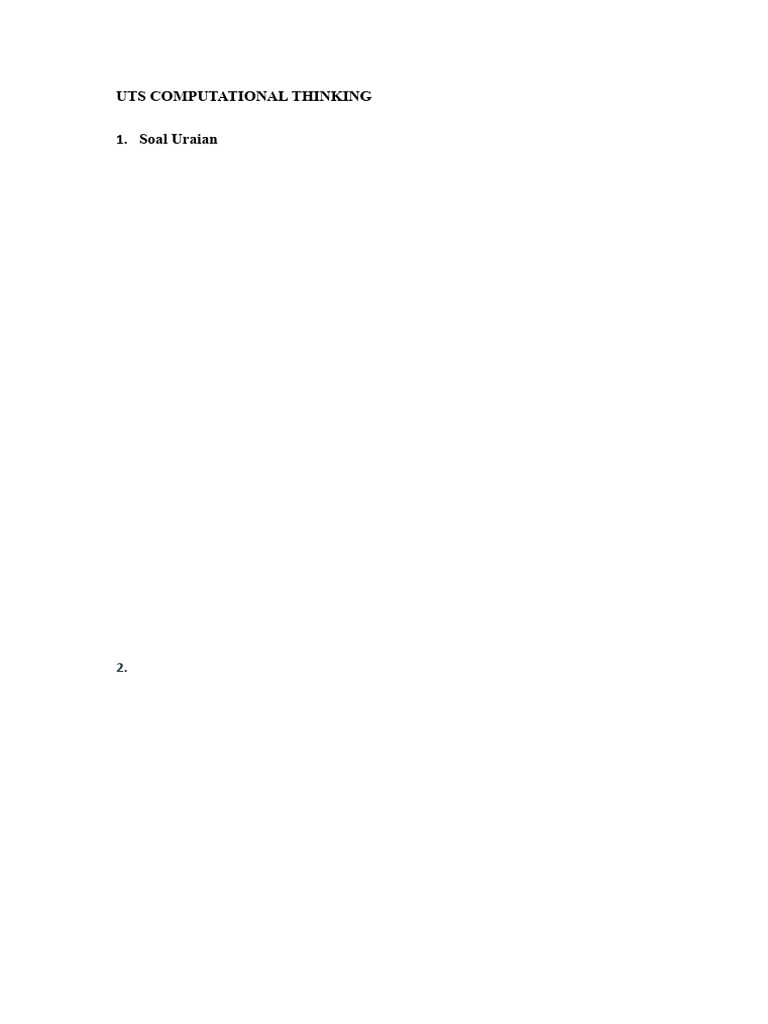Uts Computational Thinking | PDF