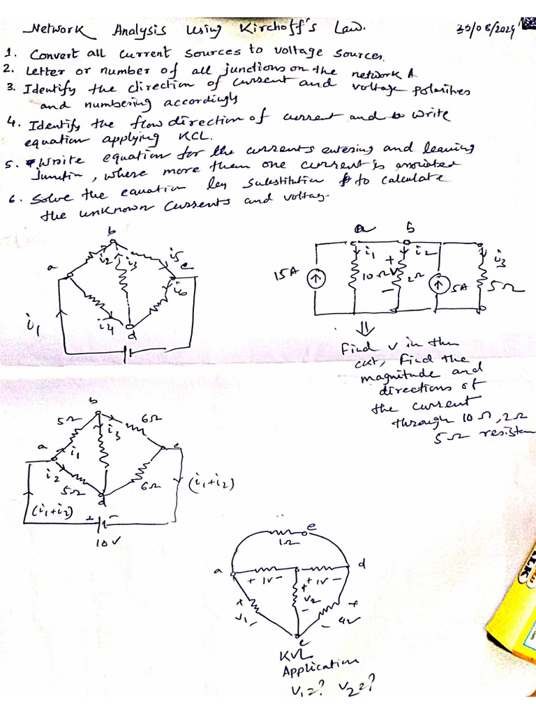 VOLTAGE AND CURRENT SIURCES- APPLICATION OF KCL-1 | PDF