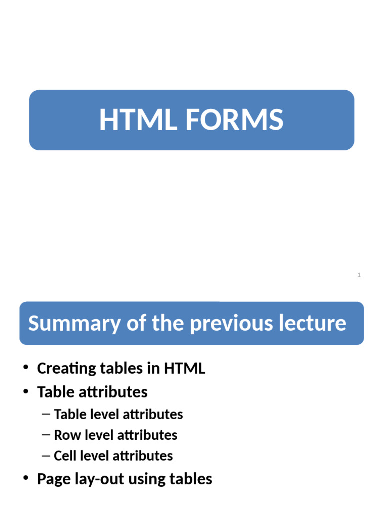 Lecture10 WT HTML Forms | PDF