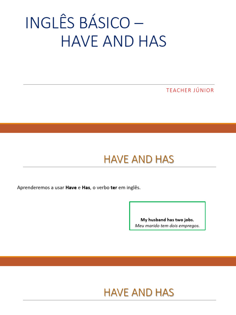 25 - Inglês Básico - Have and Has | PDF
