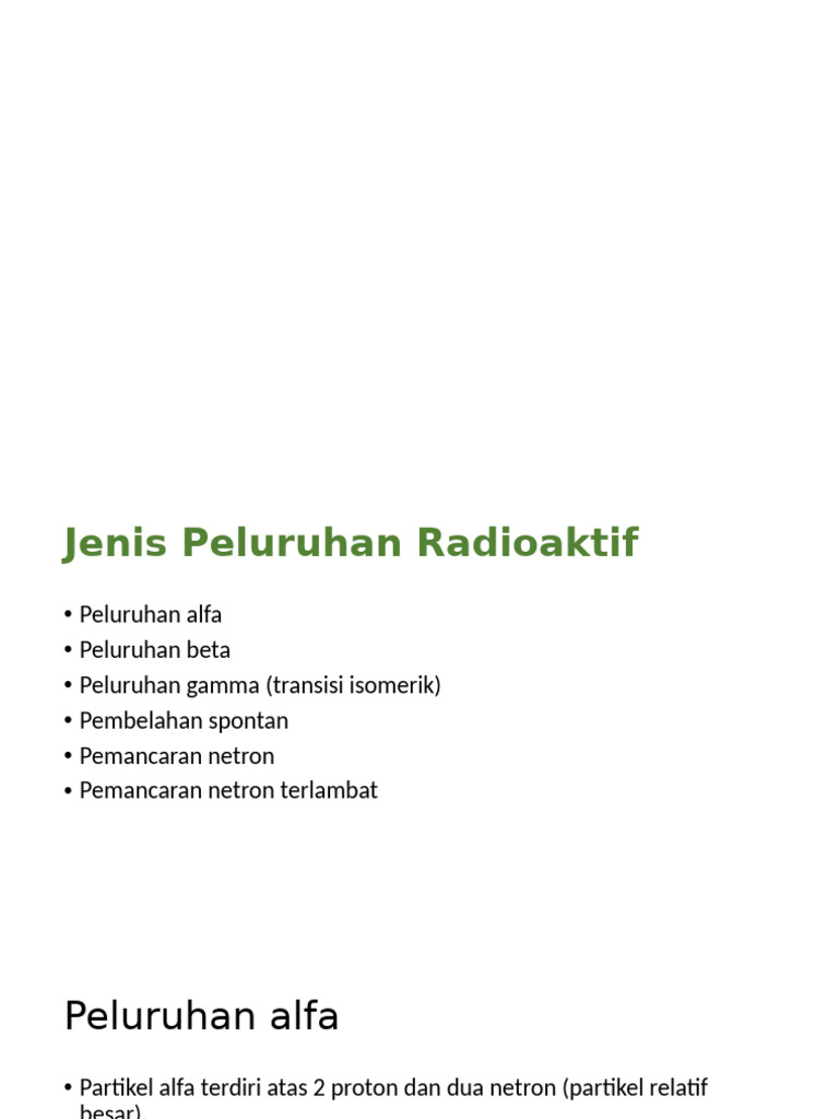 Materi 3. Jenis Peluruhan Radioaktif | PDF