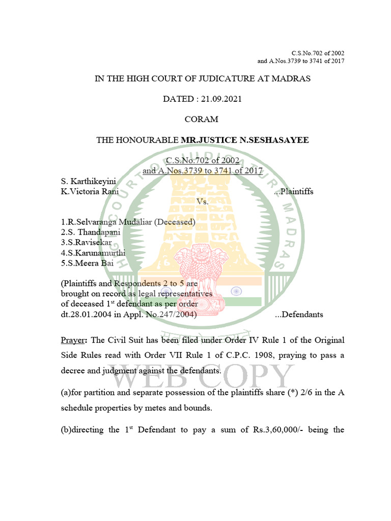 Final Order CS 702 of 02 | PDF