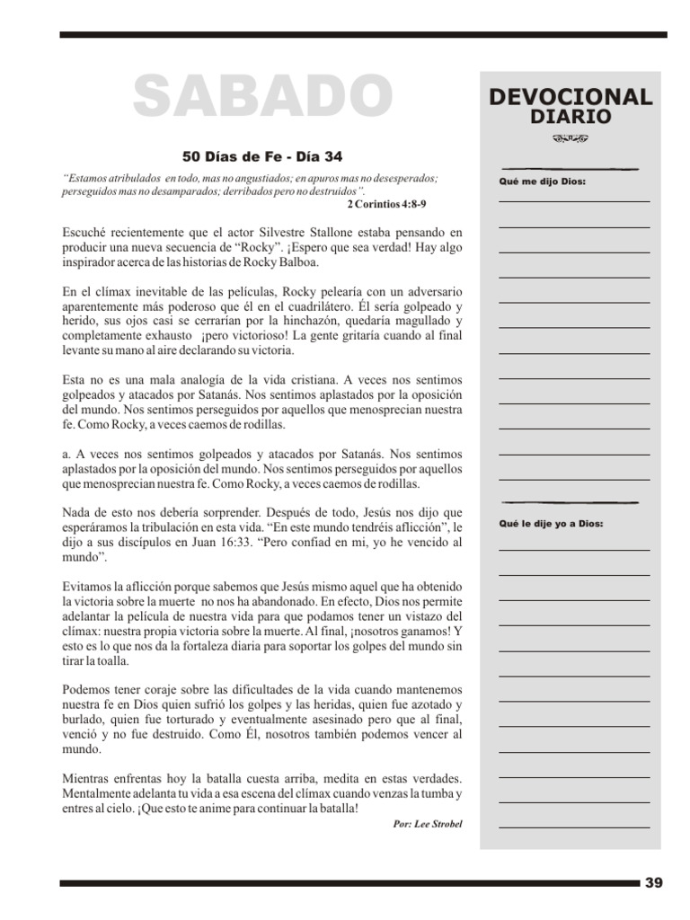 50 Dias de Fe Devocional Igl Saddelback 39 | PDF