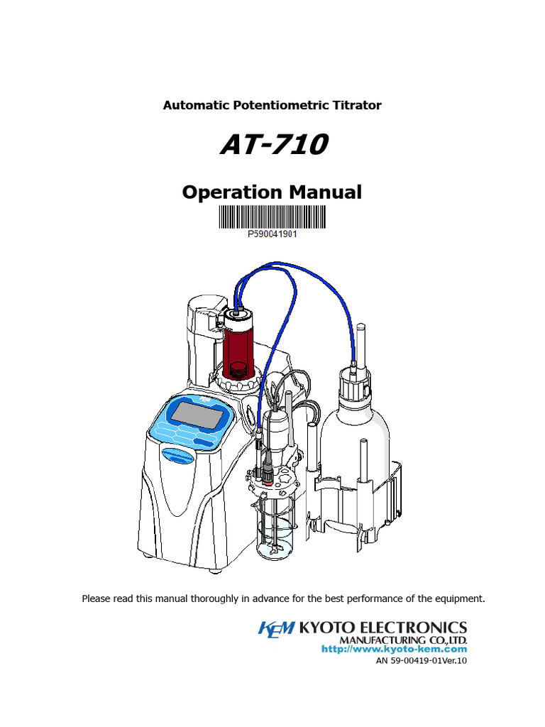 59-00419-01 AT-710 Operation Manual Ver10 | PDF | Titration | Home & Garden