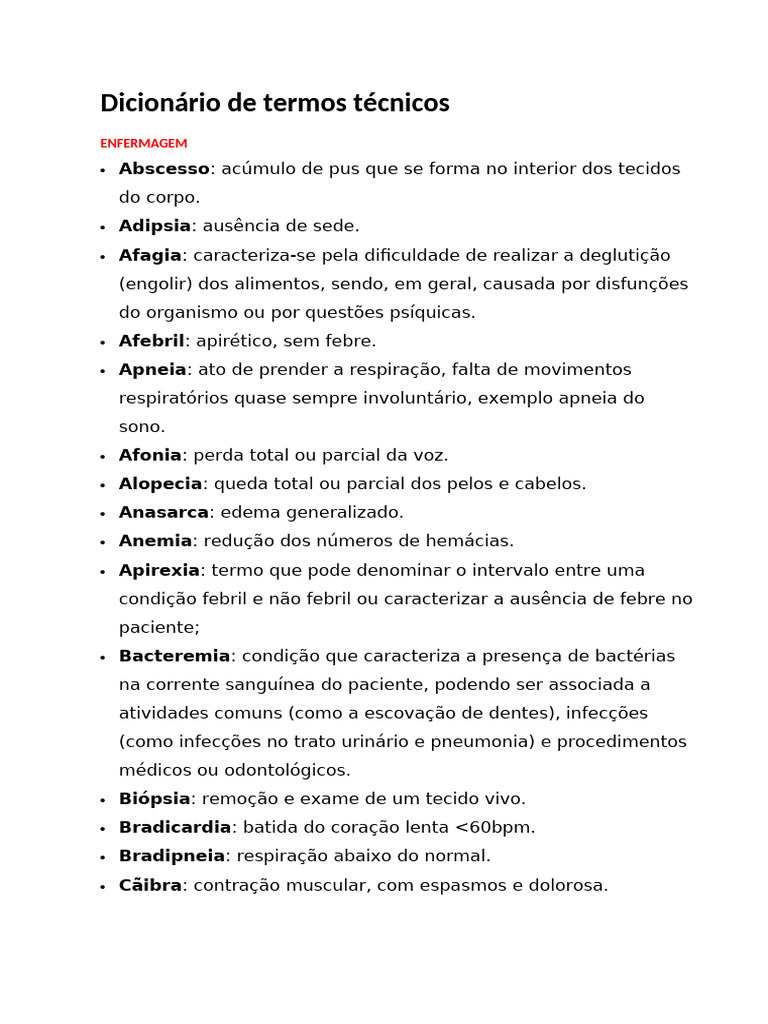 Dicionário de termos técnicos | PDF