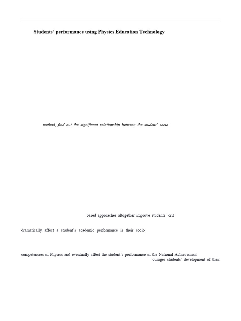 Students' Performance Using Physics Education Technology (Phet) Interactive Simulation Strategy ...