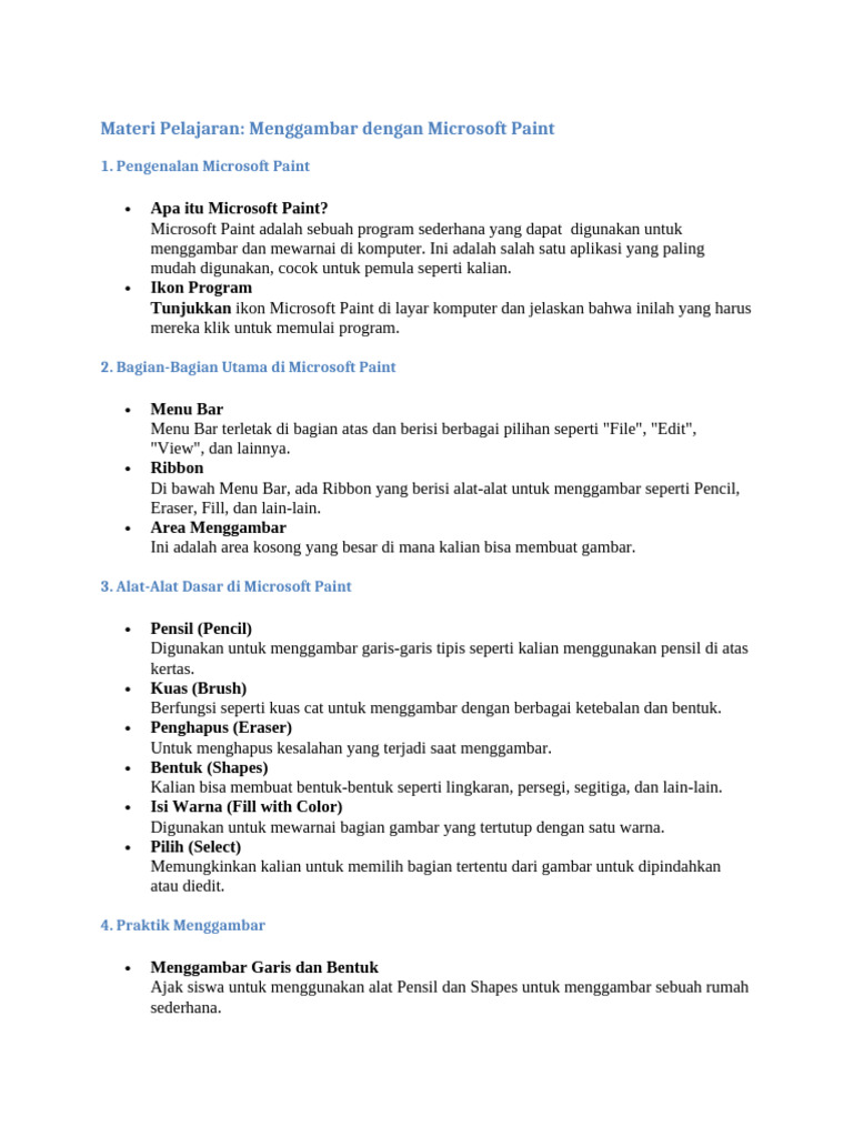 Materi Paint Kelas 3 | PDF