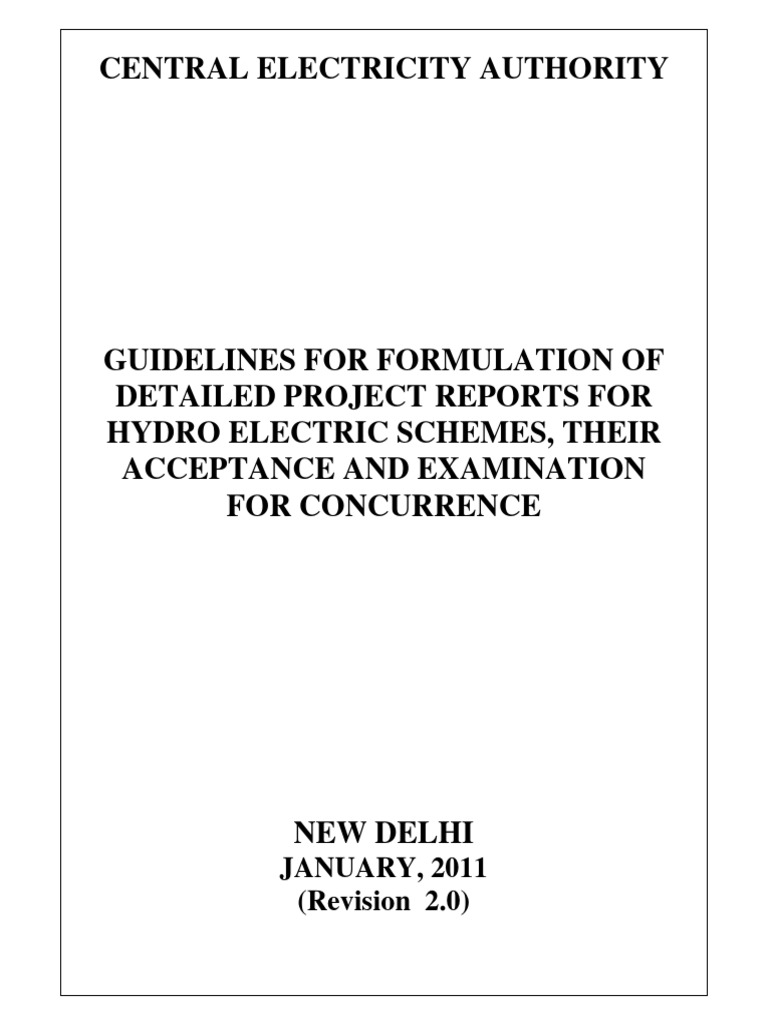 Guidlines DPR Hydro Projects | PDF