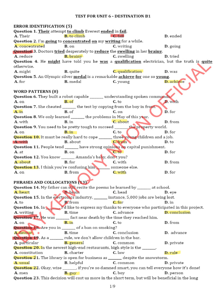 Bài tập từ vựng Des B2-trang-3 | PDF