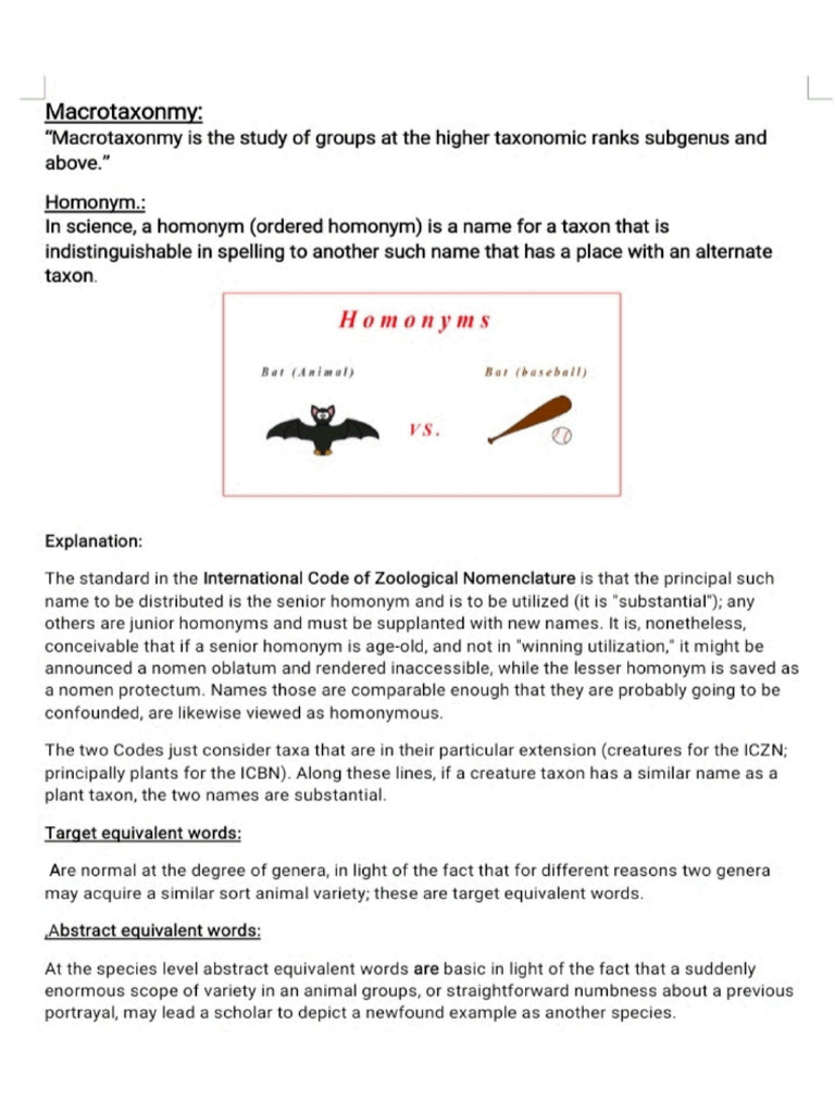 Macrotaxonomy and Microtaxonomy | PDF