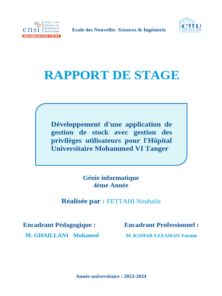 Rapport Fettahi (Récupération Automatique) - Copie-Fusionné | PDF