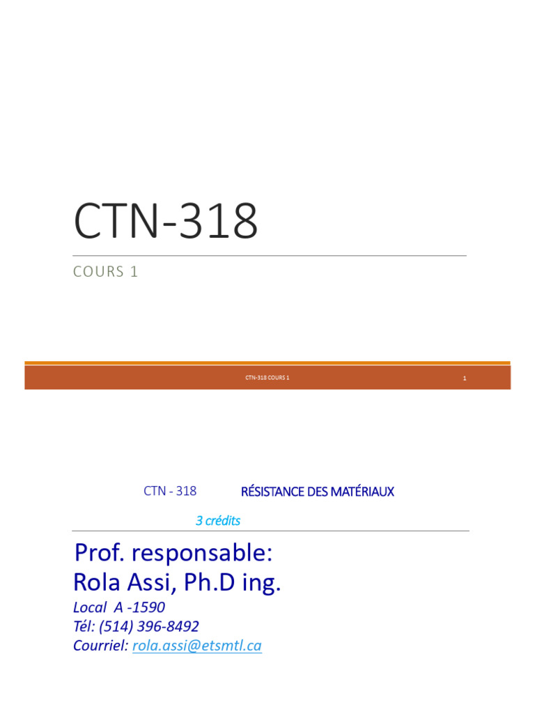 Cours 1 - CTN 318 | PDF