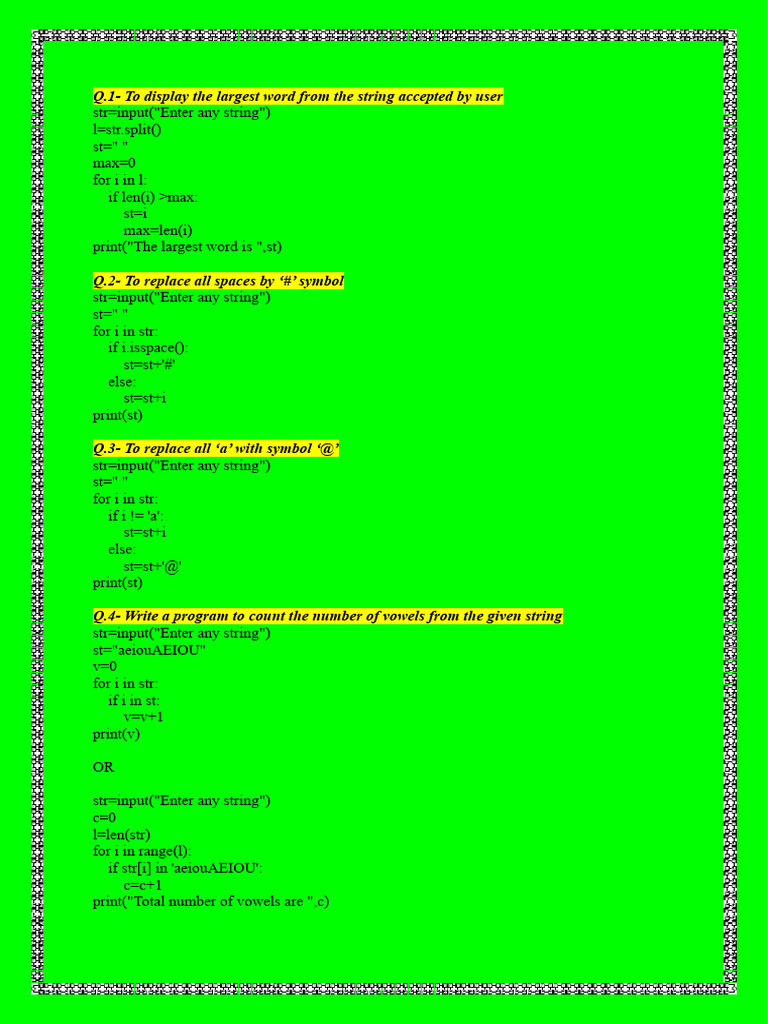 STRING Q & A 1 | PDF