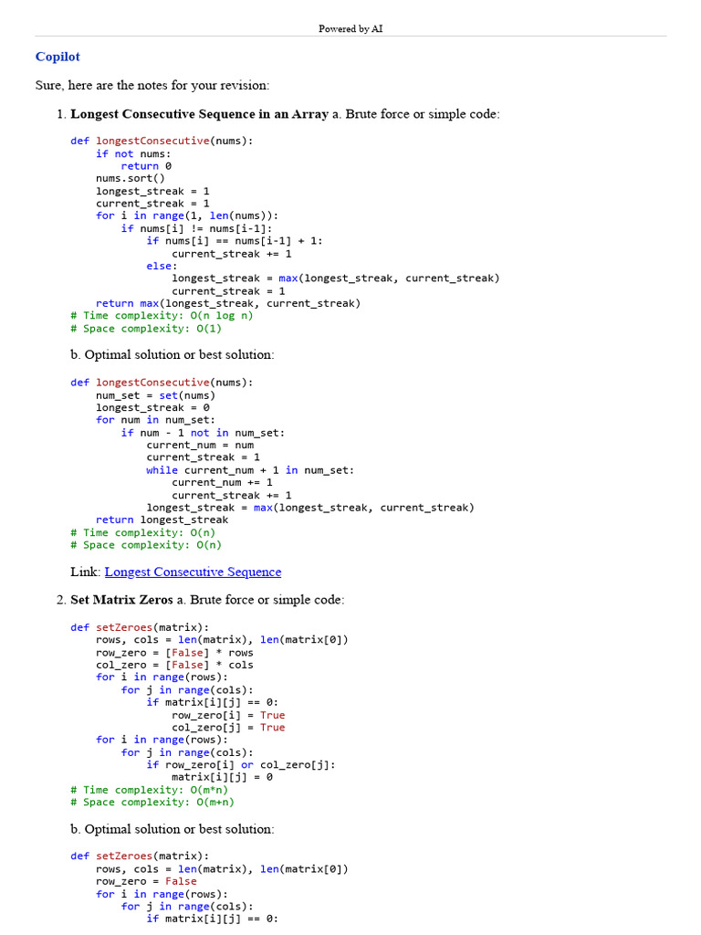 Longest Consecutive Sequence in An Array: Sure, Here Are The Notes For ...