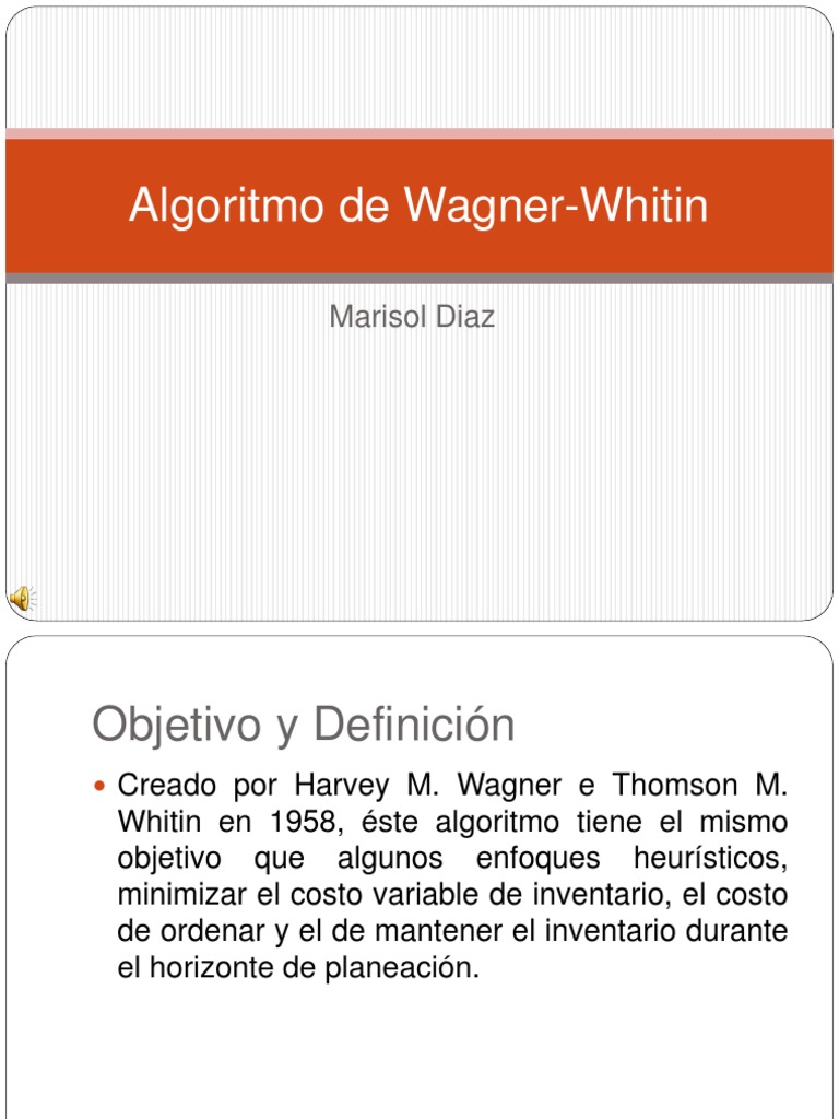 Algoritmo de Wagner-Whitin | PDF