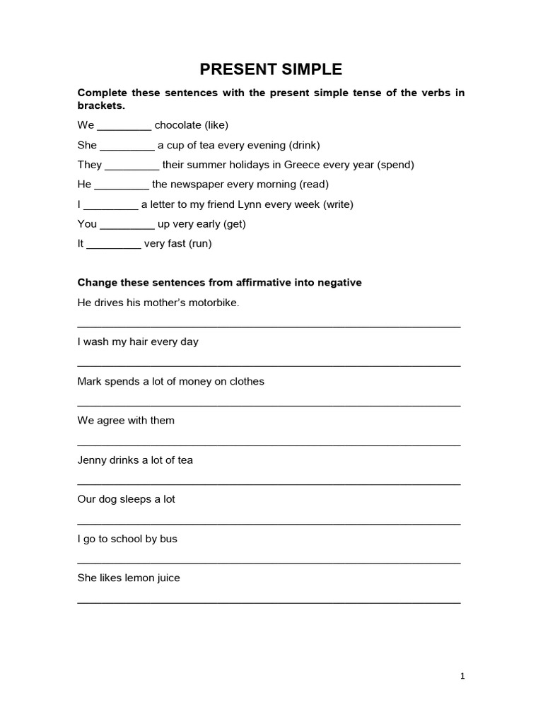 Pres Simple 6º | PDF