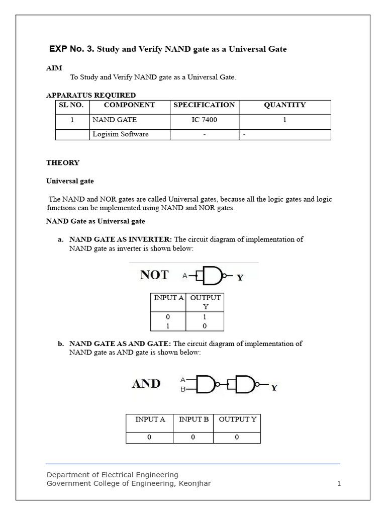 Digital-Electronics-Exp3 To Exp7 | PDF | Logic Gate | Electronics