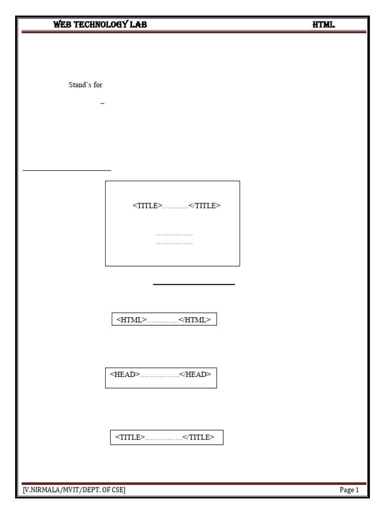 HTML Tags | PDF
