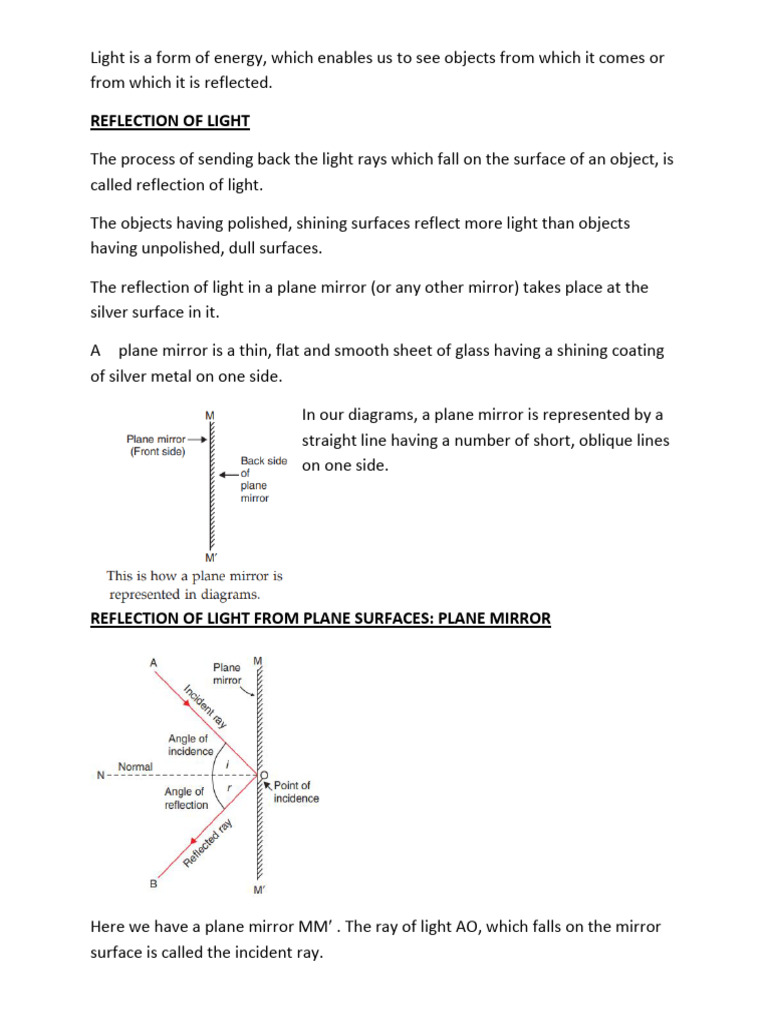 Light class 10 Notes | PDF