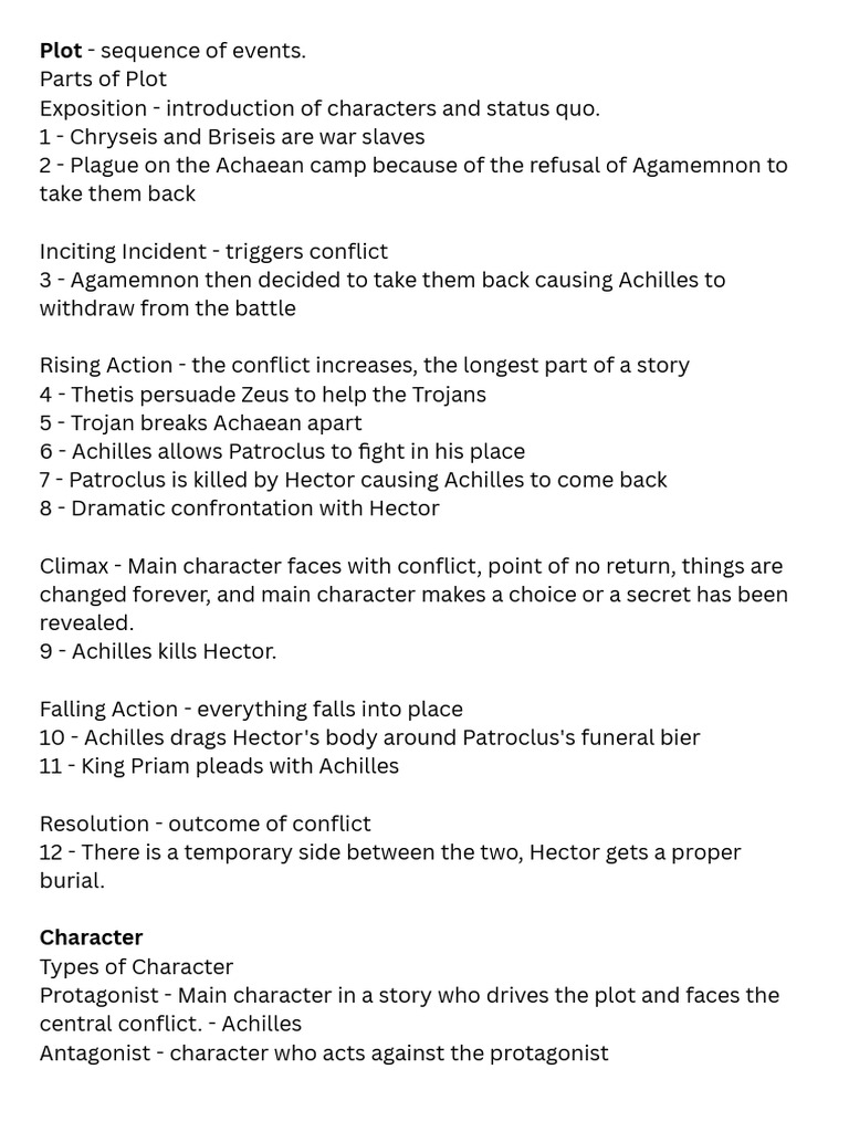 Plot - Sequence of Events. Parts of Plot Exposition - Introduction of ...