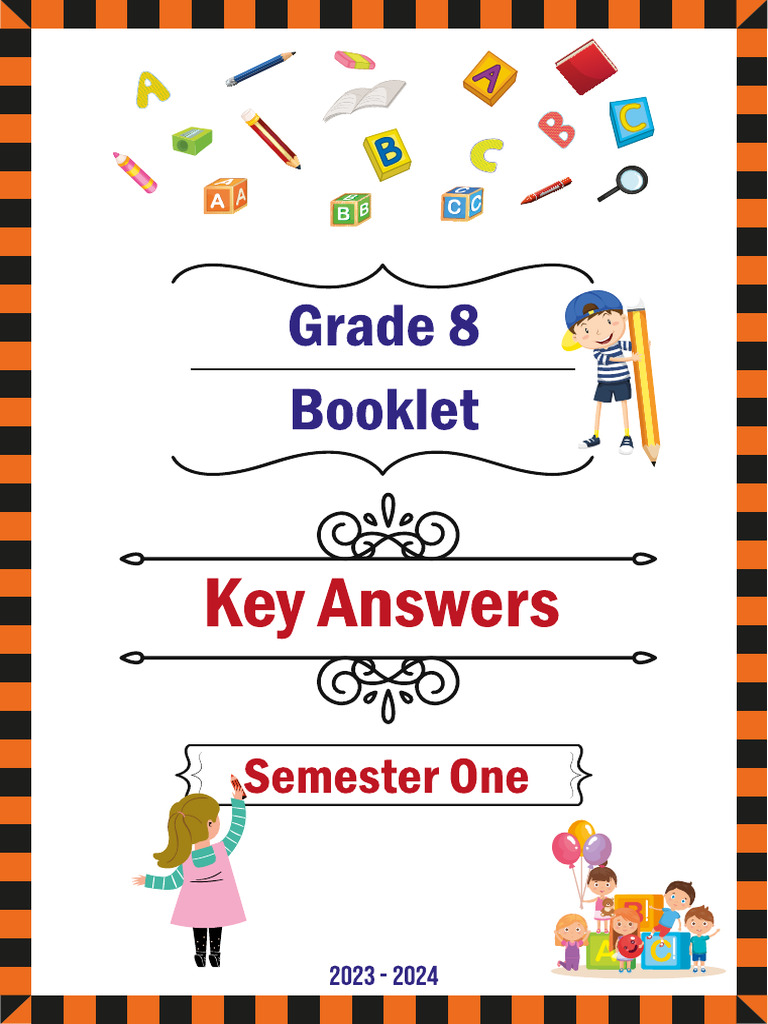 Key Answers Grade 08 Booklet Sem 01 2023-2024 | PDF