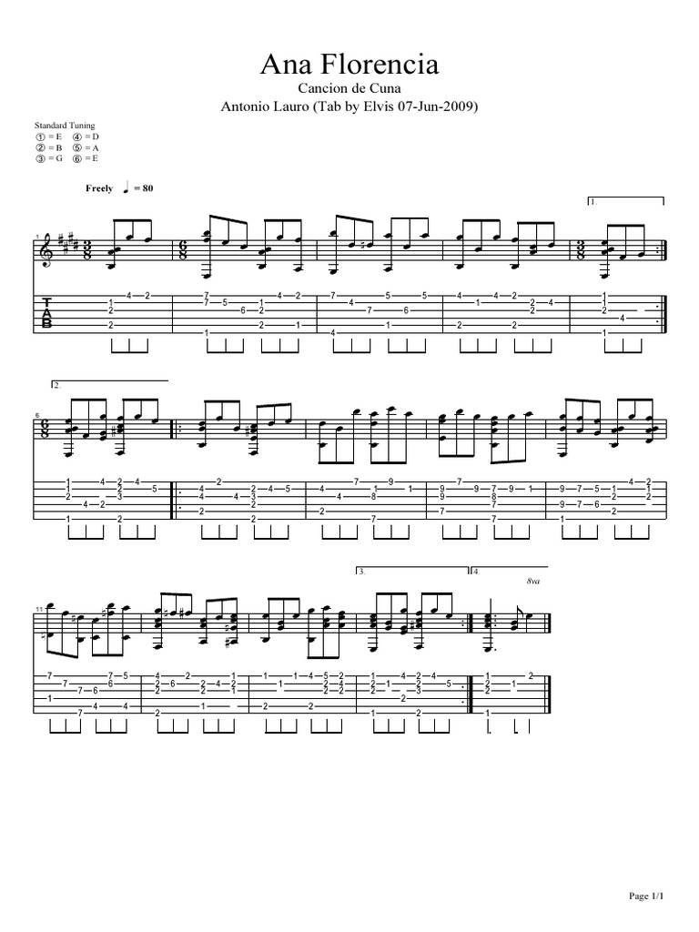 Ana Florencia - Tab by Elvis | PDF