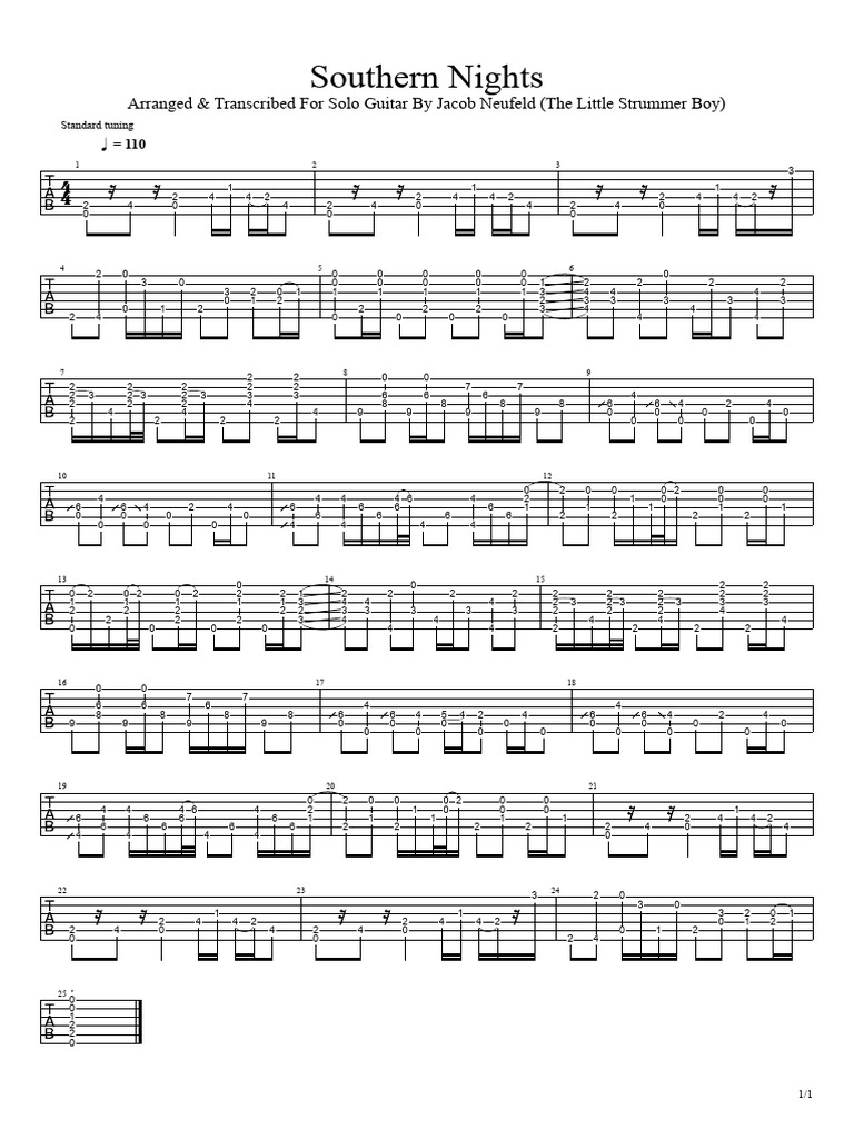 Southern Nights Guitar Tabs | PDF