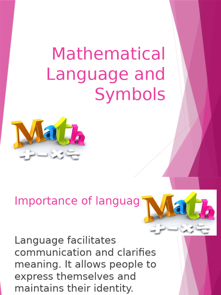 For CANVAS Lesson 3 Mathematical Languages and Symbols | PDF