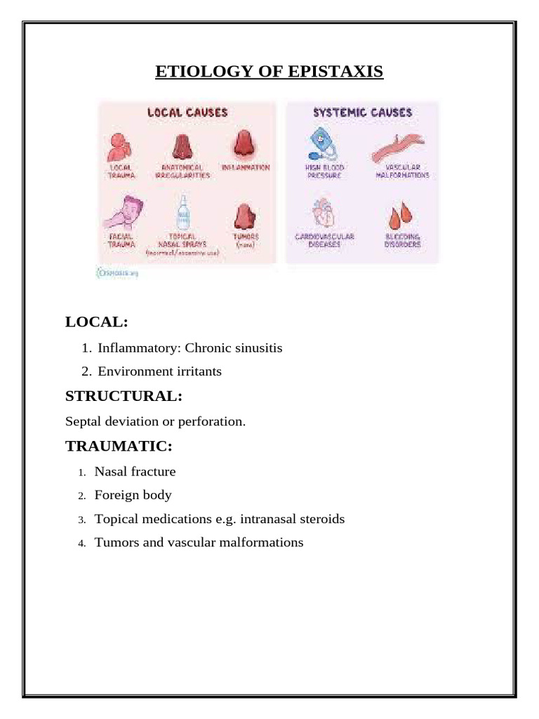 HANDOUT OF EPISTAXIS | PDF