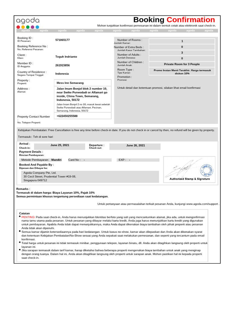 Confirmation - For - Booking - ID - # - 571065177 (1) - Dikonversi | PDF