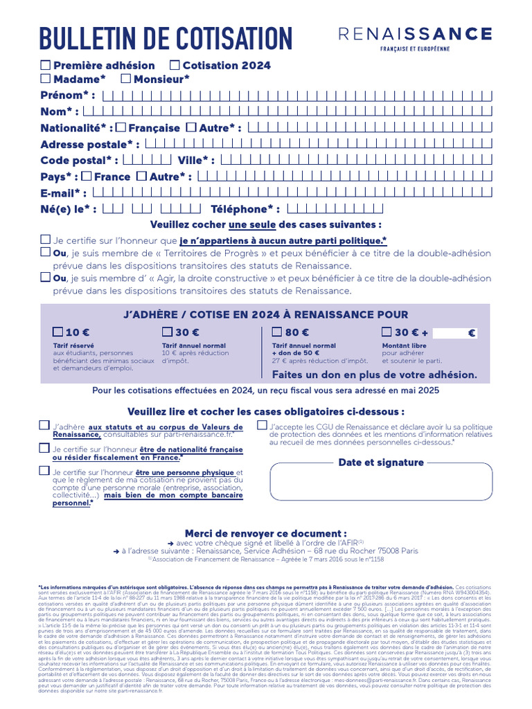 Renaissance Bulletin Adhesion | PDF