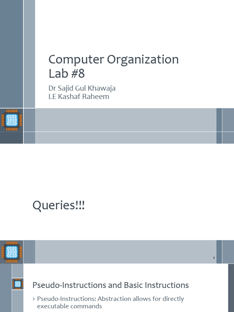 Computer Organization Lab #8: DR Sajid Gul Khawaja LE Kashaf Raheem | PDF