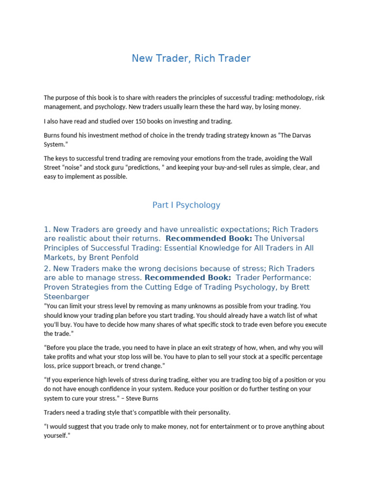 New Trader Rich Trader Summary | PDF | Stocks | Margin (Finance)