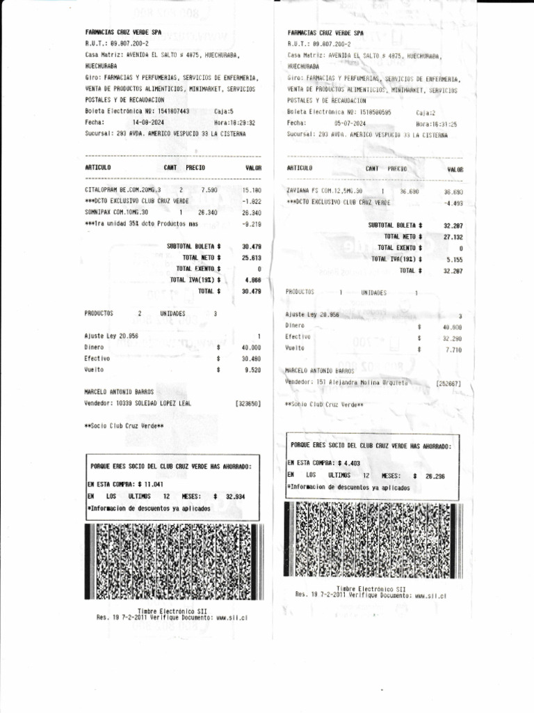 Boletas de Compras en Farmacias 01 | PDF
