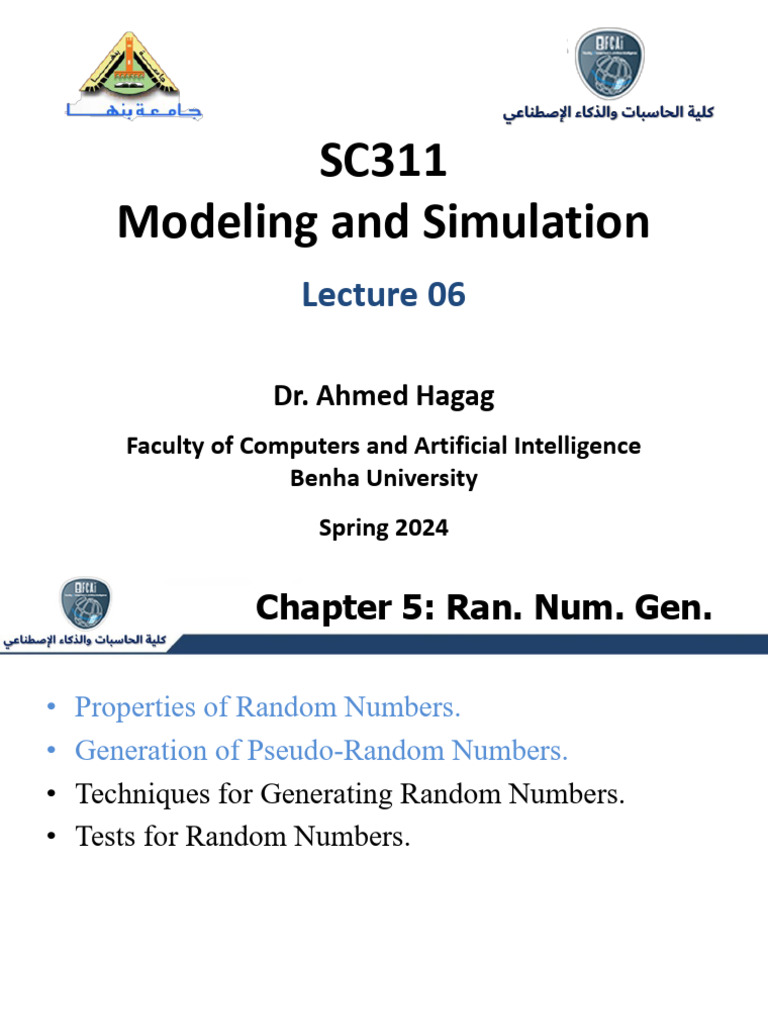 BU FCAI Modeling&Simulation Lec06 | PDF